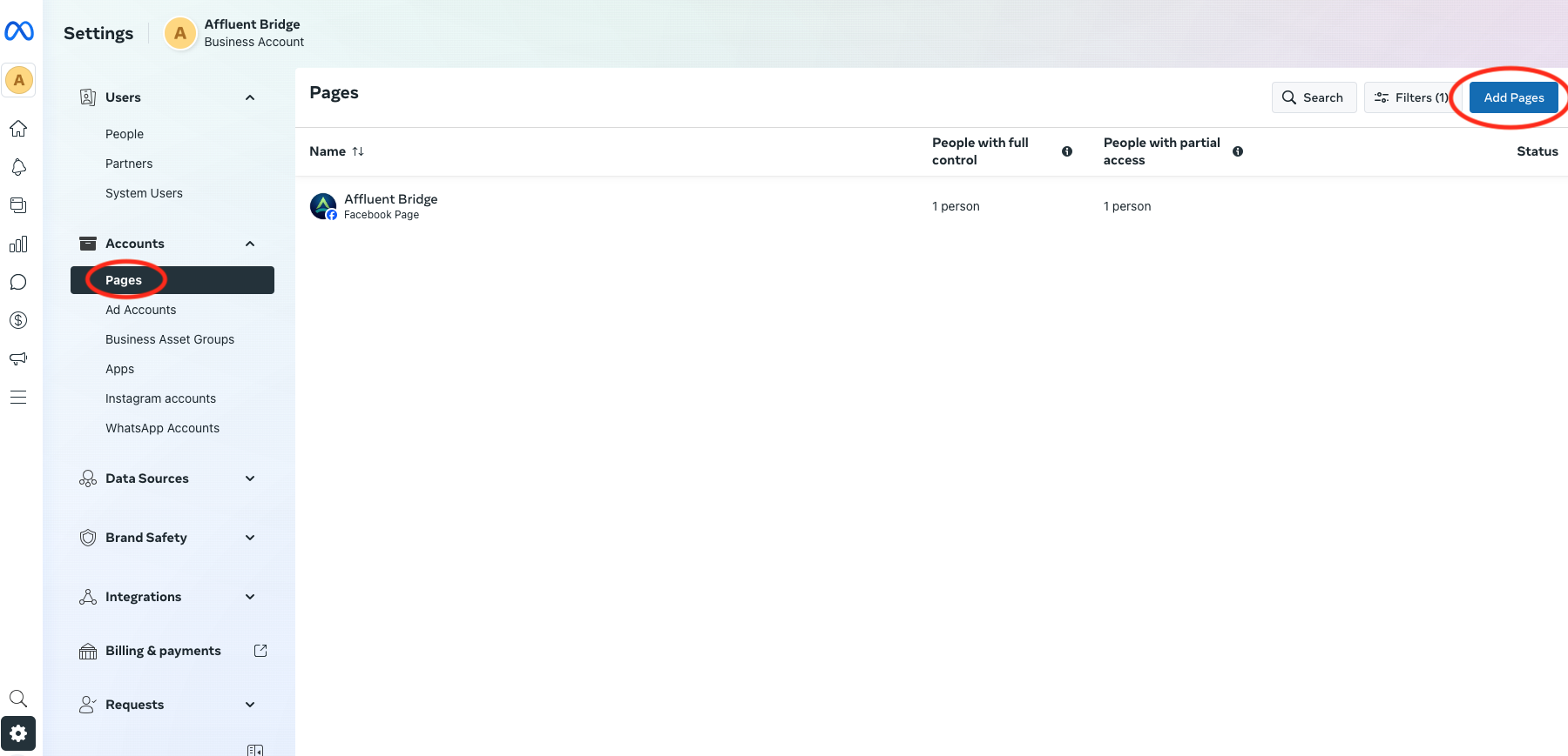 Granting Meta Access: Alternative Process | AffluentBridge™ Client Portal